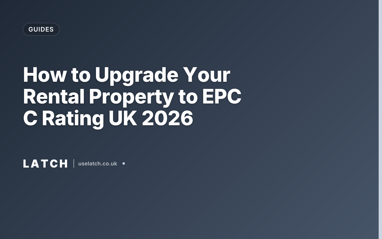 How to Upgrade Your Rental Property to EPC C Rating UK 2026 | Latch